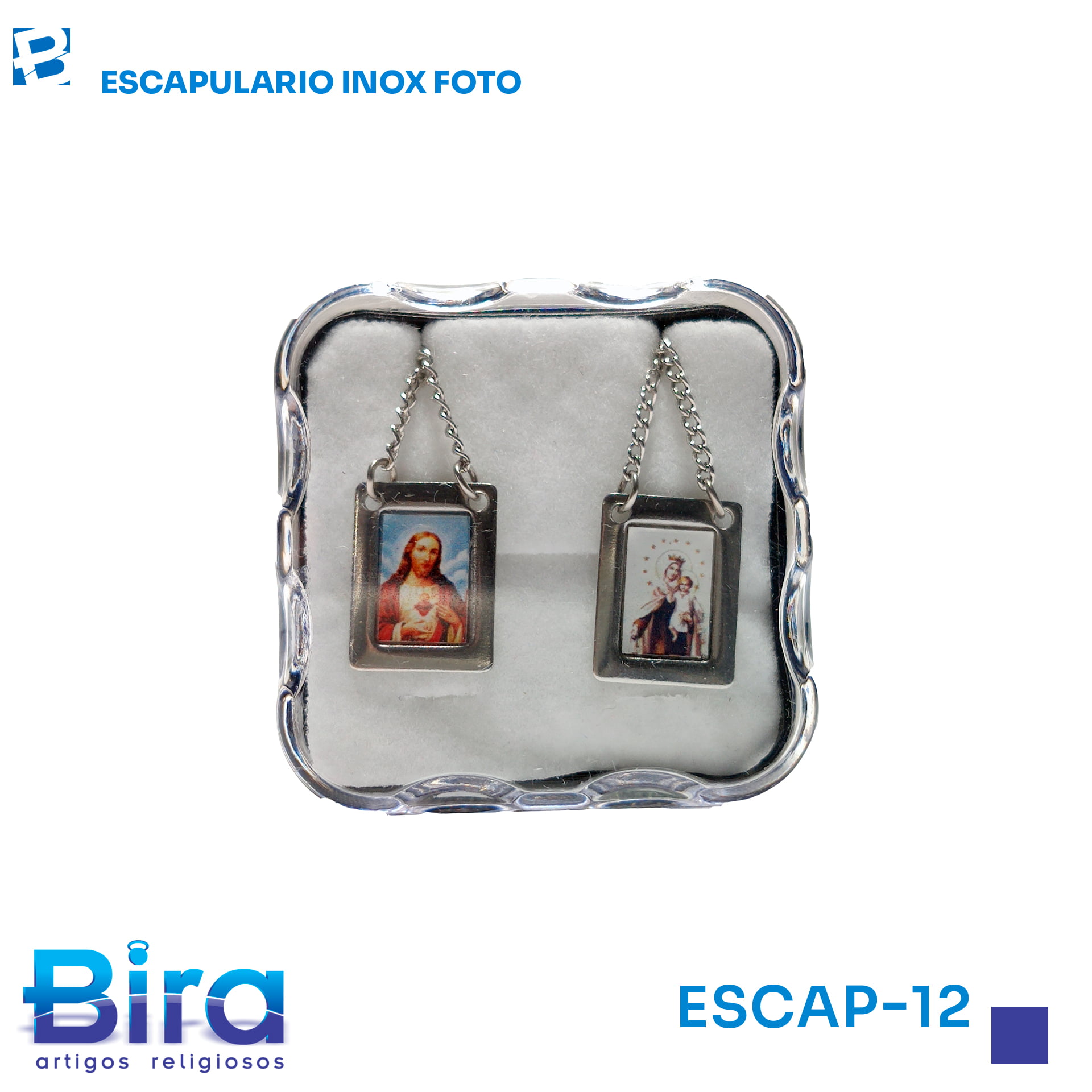 Escapulário Inox Com Foto - Cód. ESCAP-12 - Bira Artigos Religiosos ...